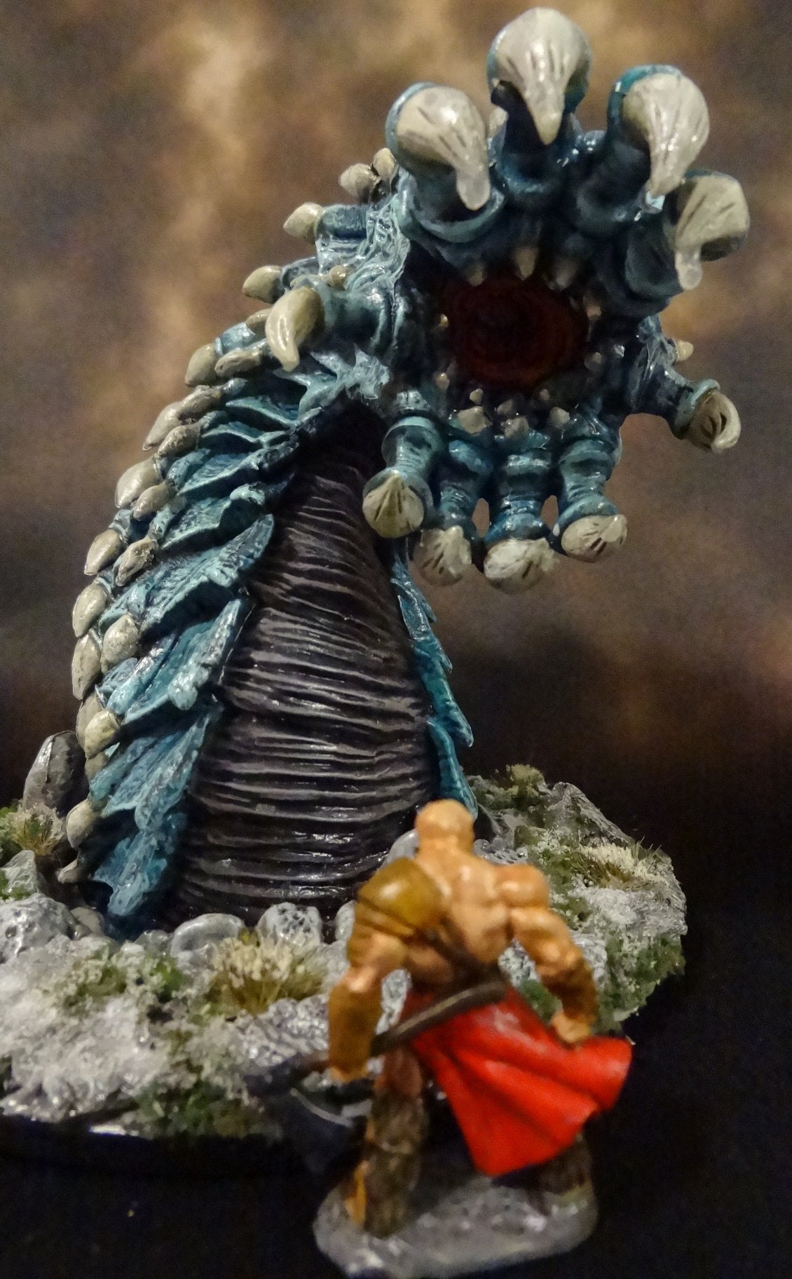 Icy Blue Worm "miniature" (reaper Miniatures' "goremaw, Great Worm") - Etsy