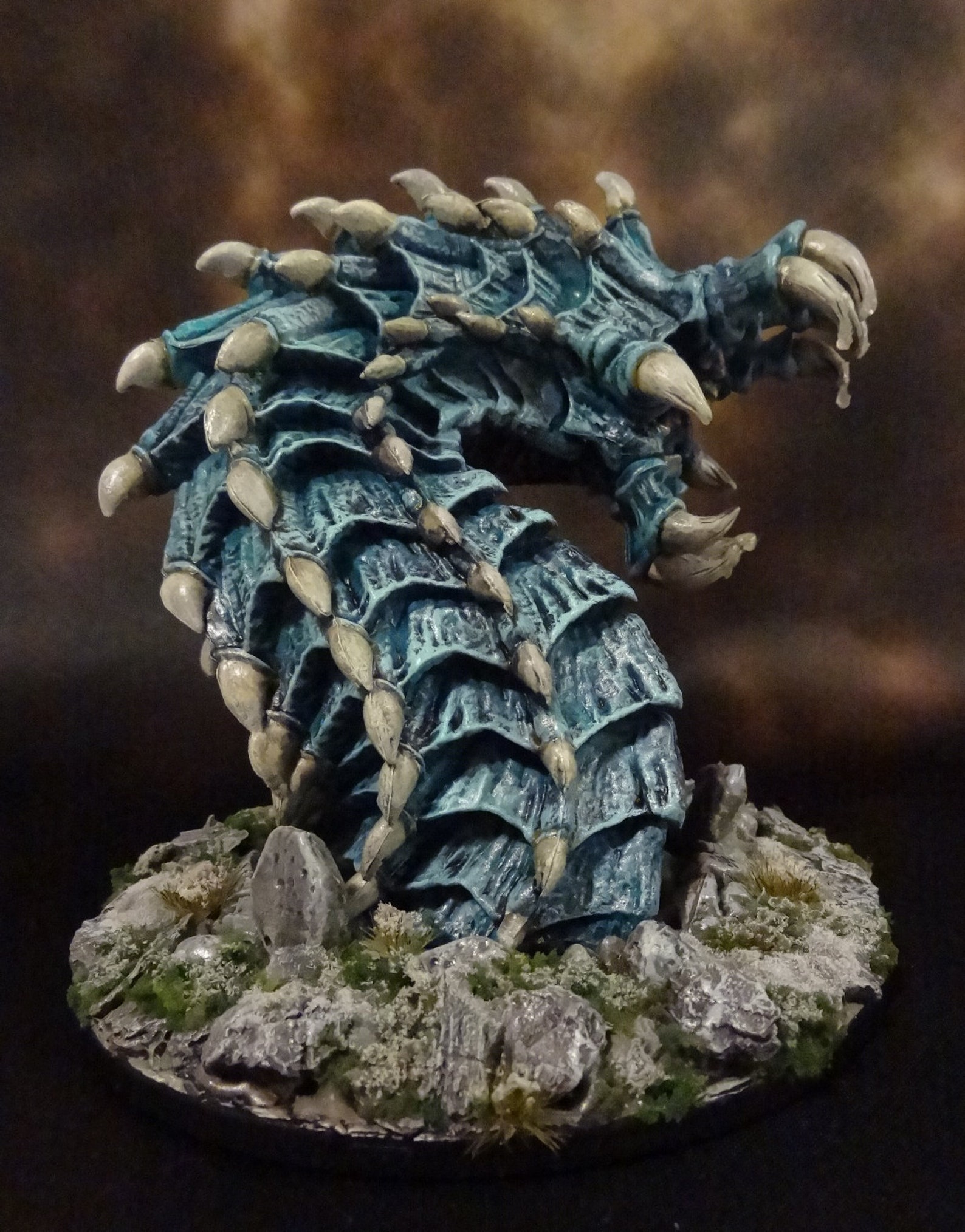 Icy Blue Worm "miniature" (reaper Miniatures' "goremaw, Great Worm") - Etsy