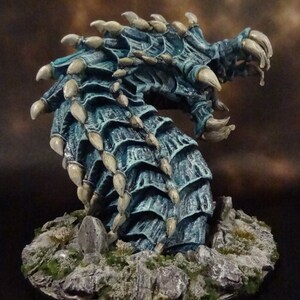Icy Blue Worm "miniature" (reaper Miniatures' "goremaw, Great Worm") - Etsy