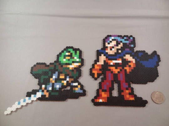 Chrono Trigger - Crono and Friends: Perler Bead Art (magnet, Ribbon ...