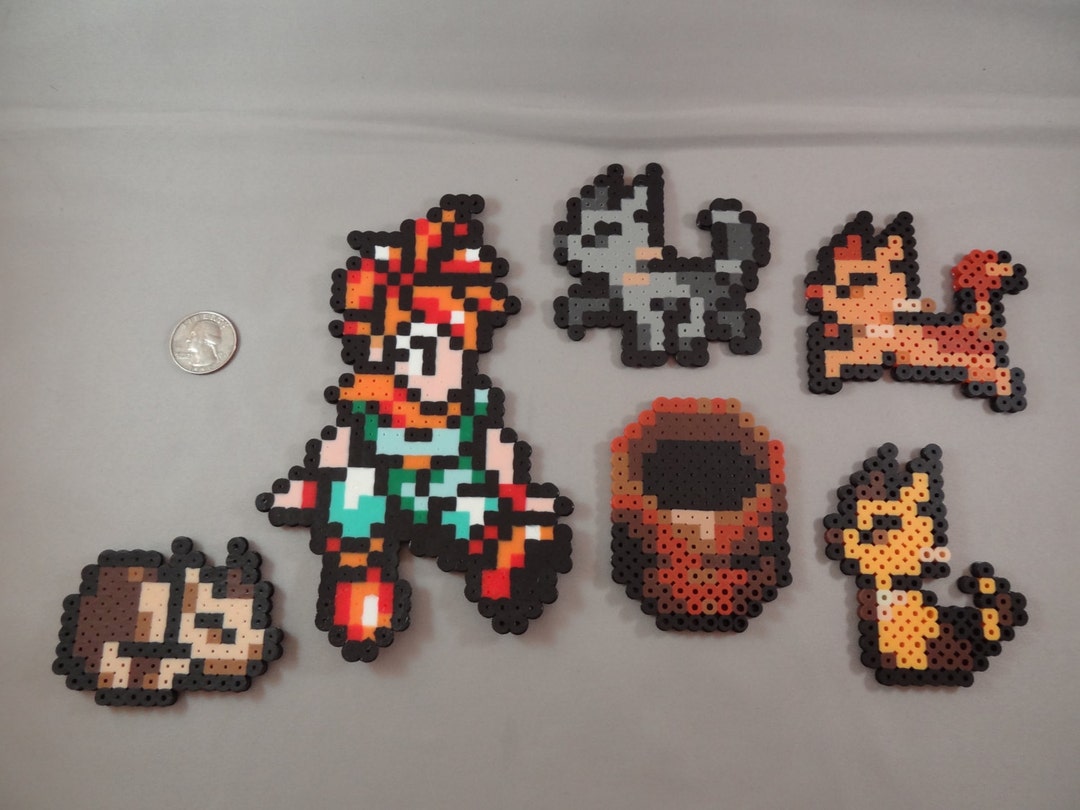 Chrono Trigger - Crono and Friends: Perler Bead Art (magnet, Ribbon ...