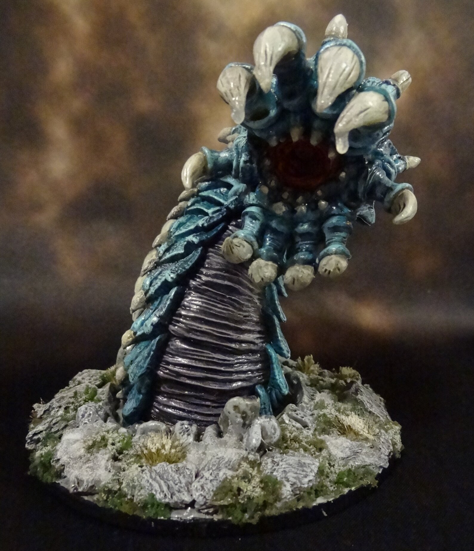 Icy Blue Worm "miniature" (reaper Miniatures' "goremaw, Great Worm") - Etsy