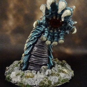 Icy Blue Worm "miniature" (reaper Miniatures' "goremaw, Great Worm") - Etsy