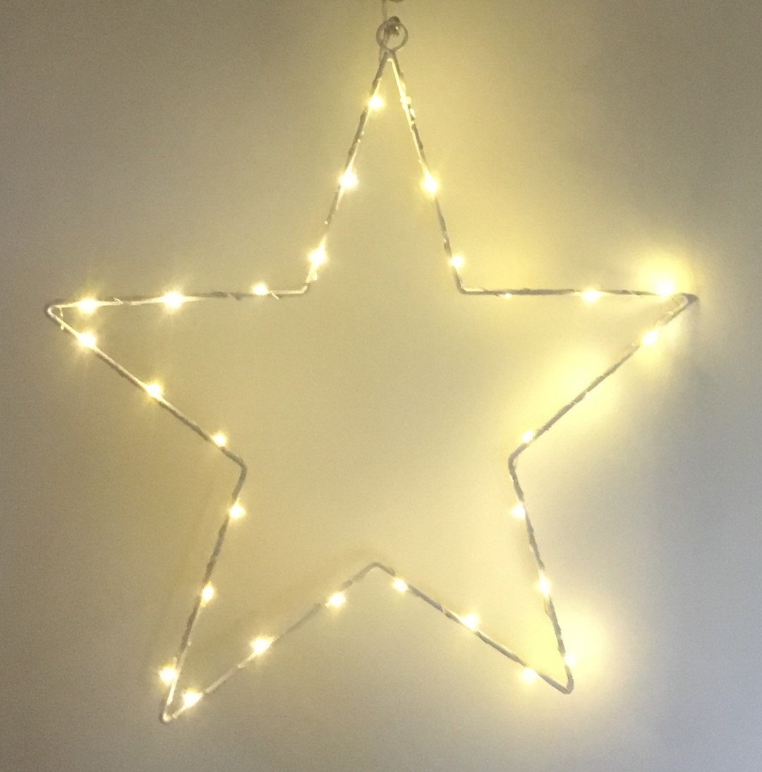 Large LED Star - White or Black Light up Star Ornament 3 Sizes - Etsy