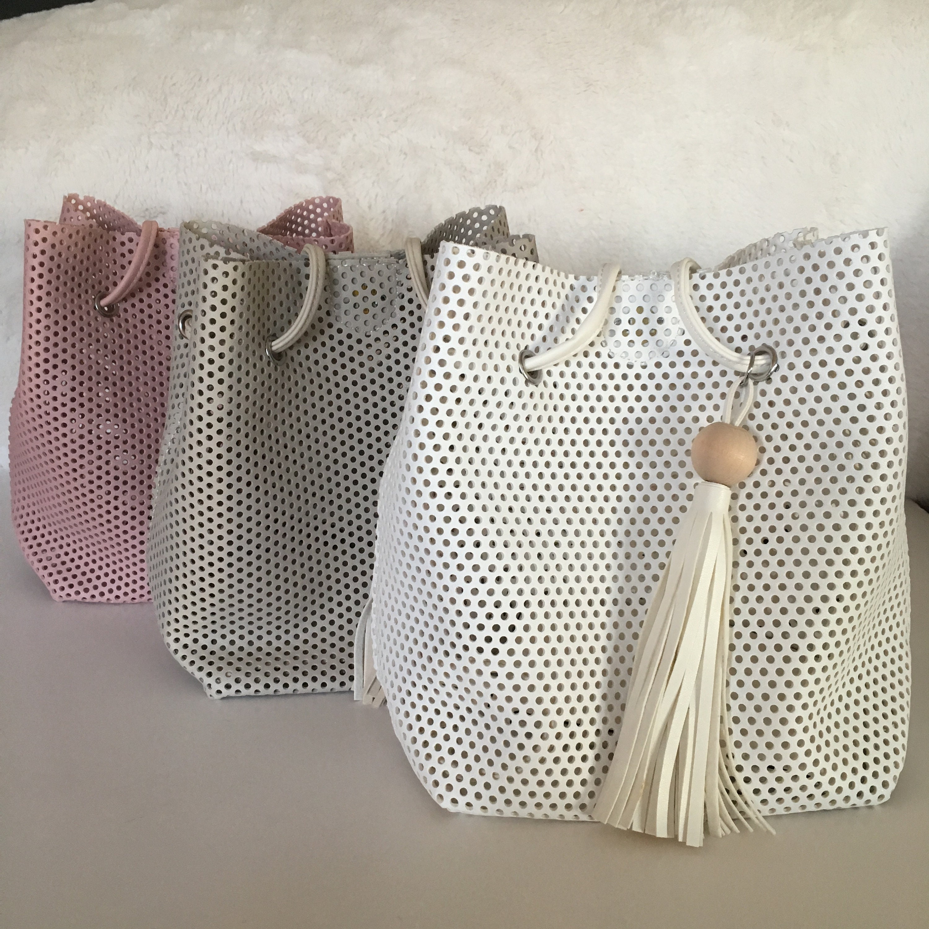 Perforated bucket bag and purse | Etsy