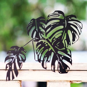 Monstera Shelf Décor, Philodendron, Metal Sculpture Art, Minimalist ...