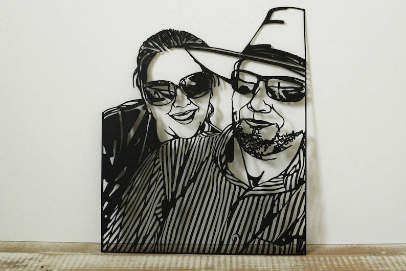 Personalized Couples Gifts Custom Portraits Metal Art From - Etsy