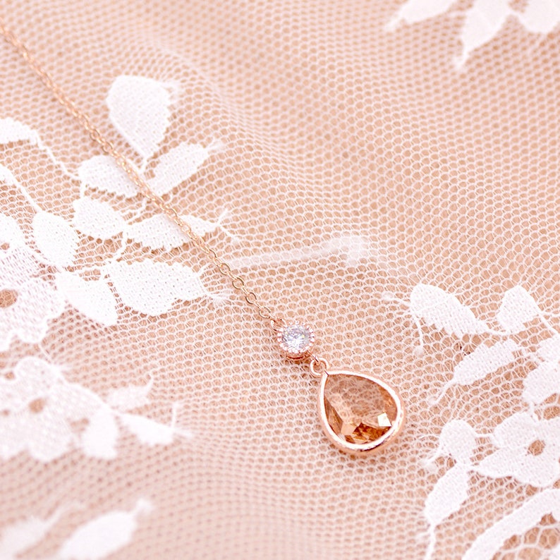 Rose Gold Bridal Back Necklace and Jewel, Wedding Back Jewelry - Anais ...
