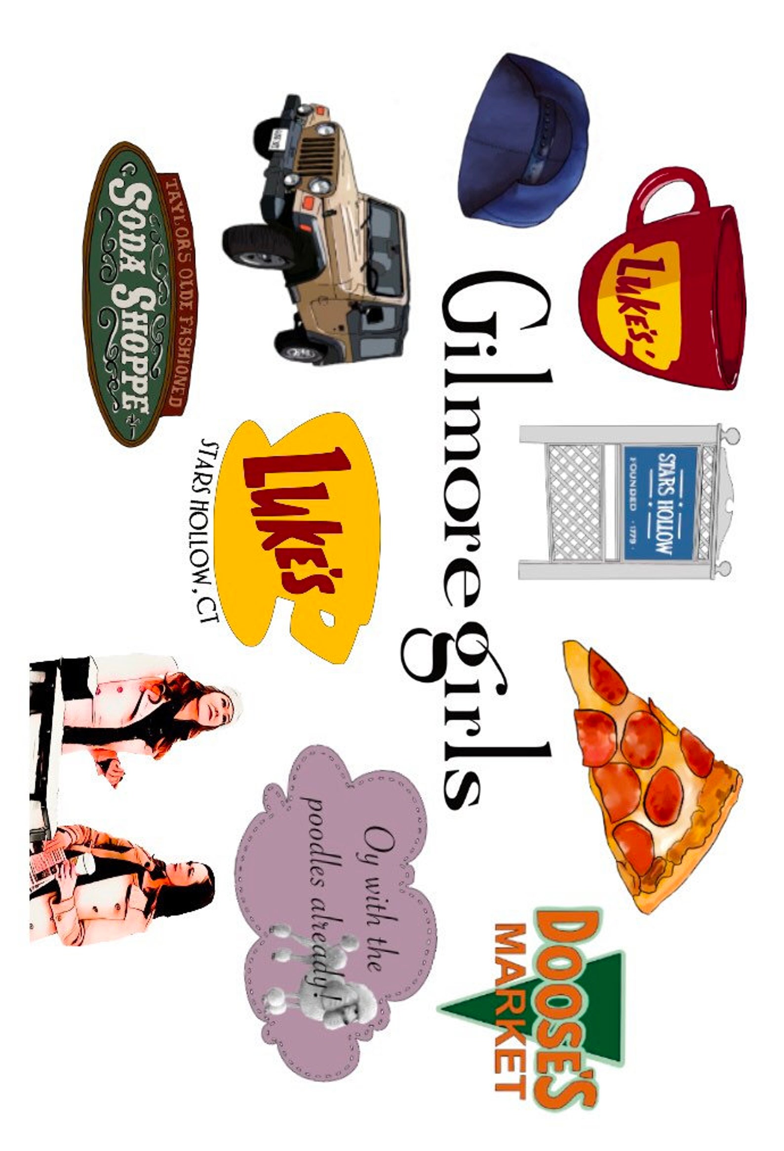 Gilmore Girls waterproof Stickers 2 3 4 5 sizes Lukes | Etsy