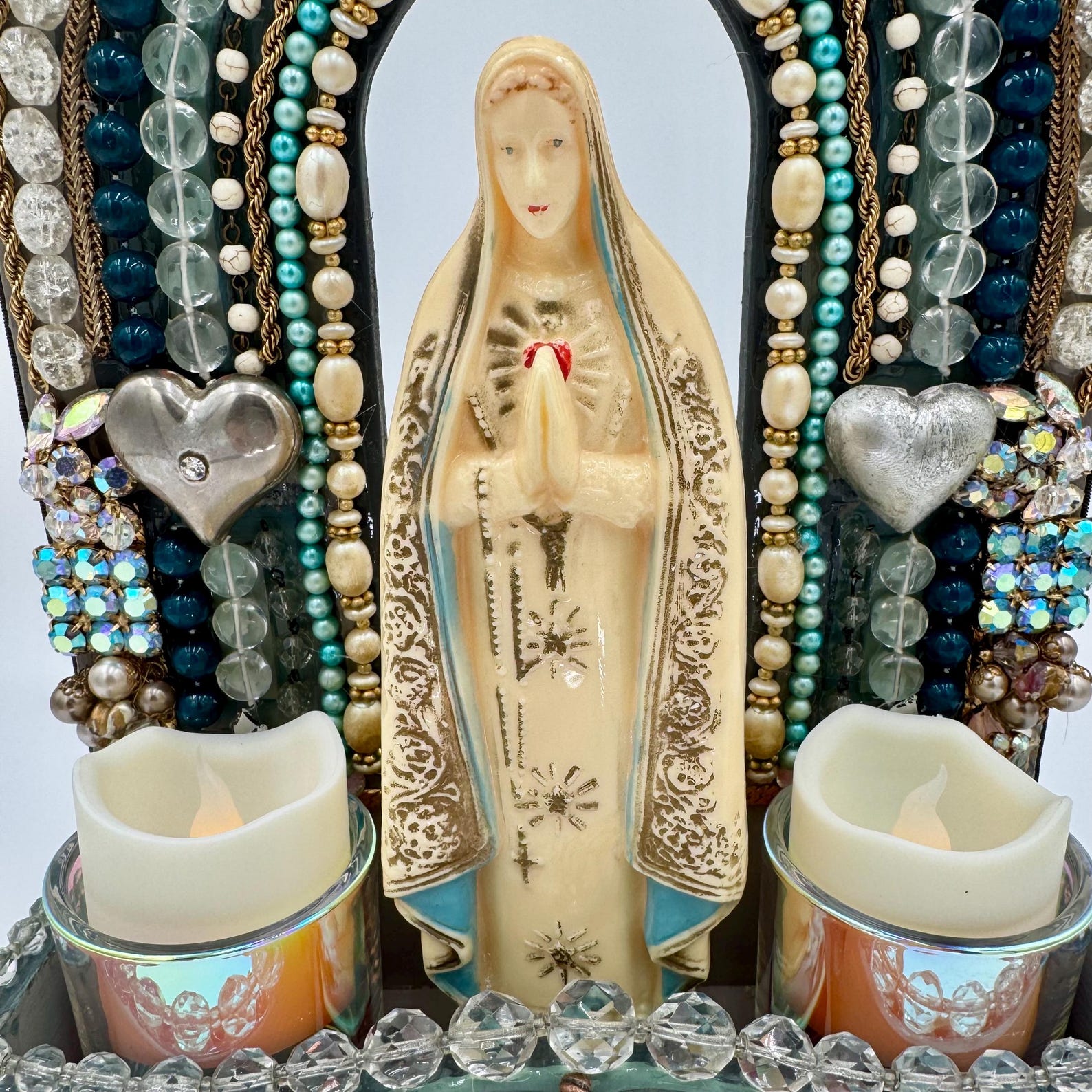 Vintage Assemblage Devotional Shrine Collage With Candles to Mother ...