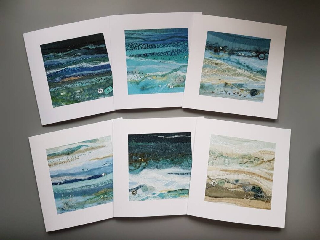 Abstract Coastal Greeting Card Bundle - Etsy