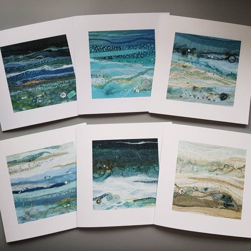 Abstract Coastal Greeting Card Bundle - Etsy