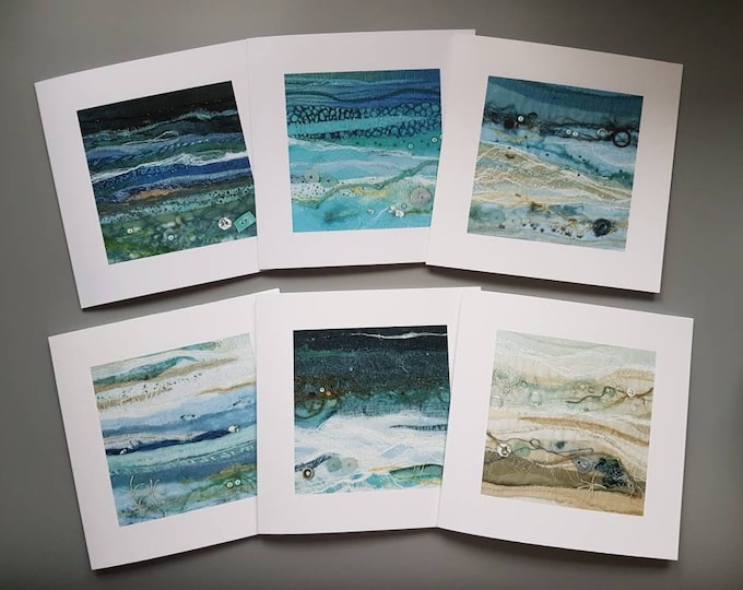 Abstract Coastal Greeting Card Bundle - Etsy