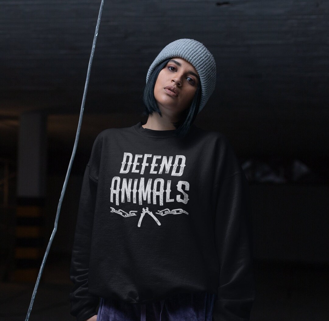 Animal Defender Unisex Crew Neck Sweatshirt, Vegan Sweatshirt, End ...