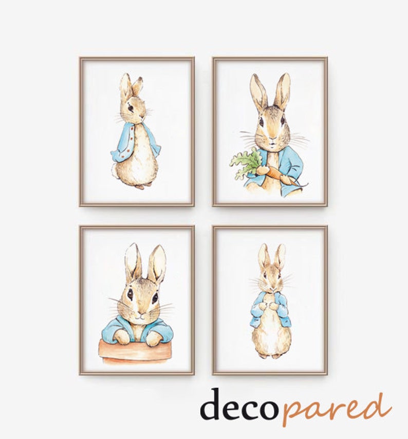 4 Peter Rabbit Watercolor Prints, High Quality Watercolor Print ...