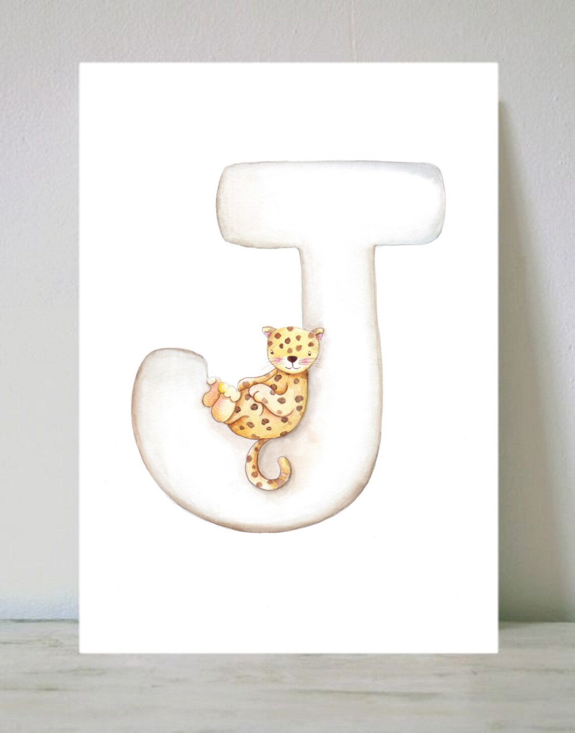 Initial Letter J of Jaguar Printable. Nursery Print, Jaguar A4 Wall Art ...