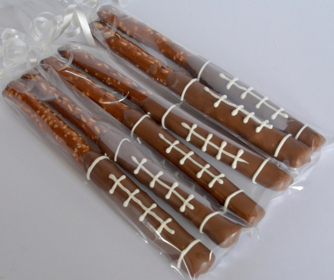 Chocolate Covered Football Pretzel (12), Chocolate Dipped Pretzel ...