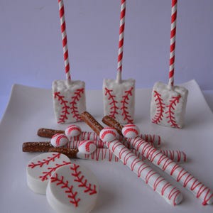 Chocolate Covered Baseball Pretzels - Etsy