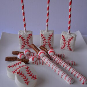Baseball Themed Chocolate Covered Rice Crispie Treats - Etsy