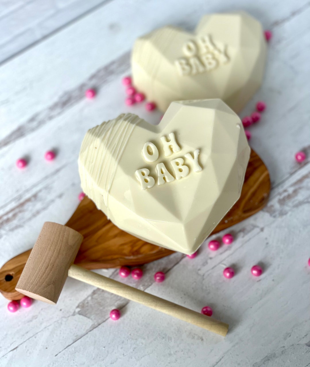 Large Breakable Chocolate Heart Gender Reveal, Heart Chocolate, Gender ...