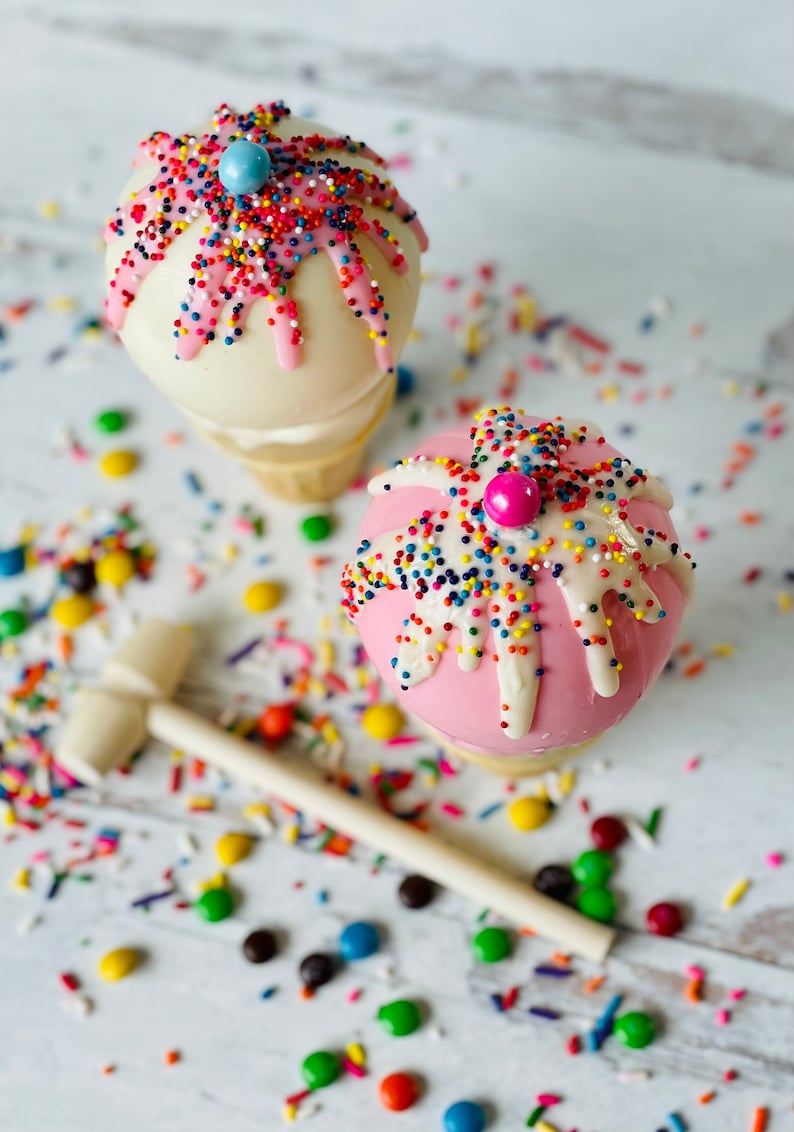 Set of 2 Chocolate Breakable Ice Cream Cones, Ice Cream Party, Ice ...