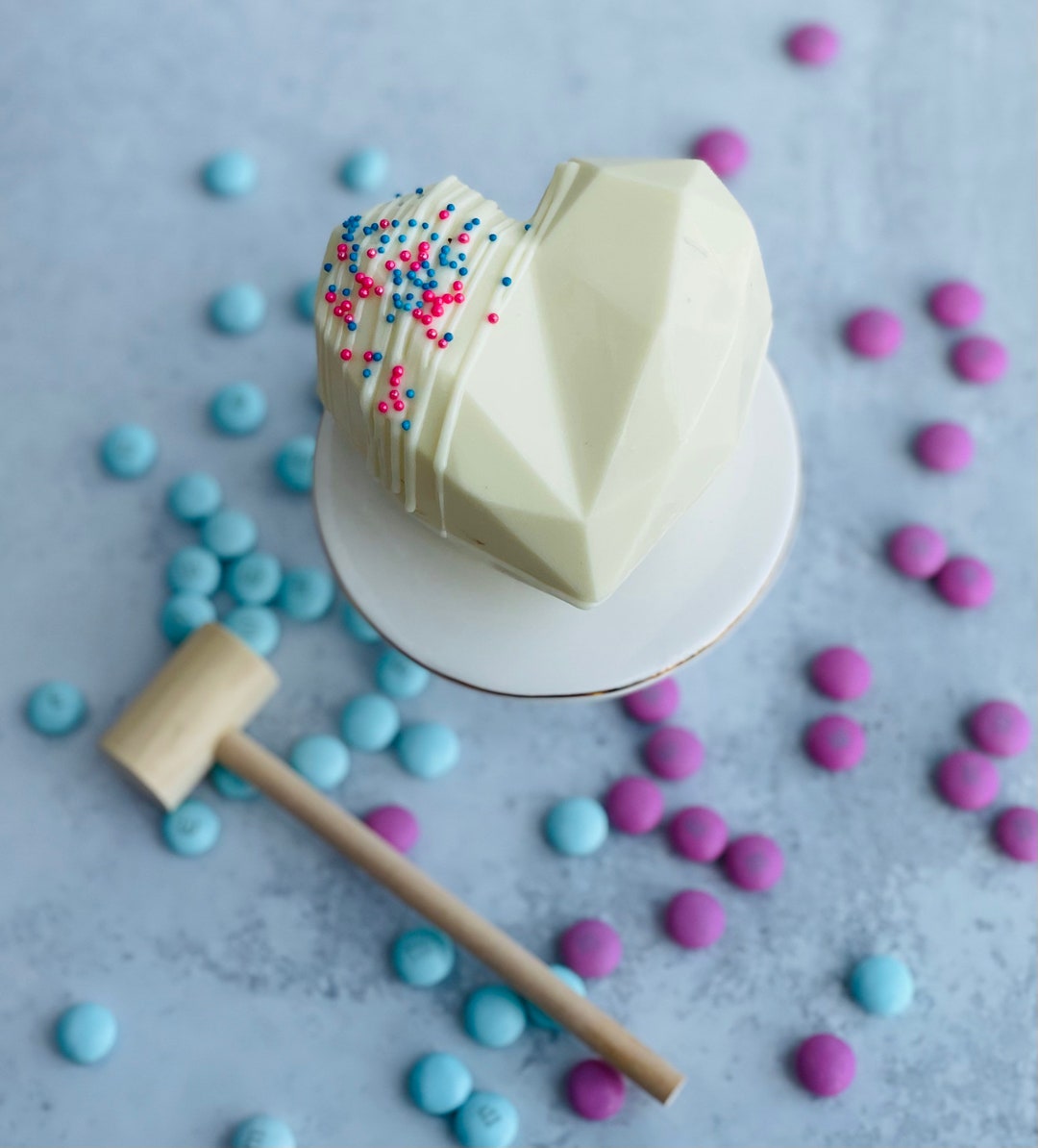 Breakable Chocolate Heart Gender Reveal, Heart Chocolate, Gender Reveal ...