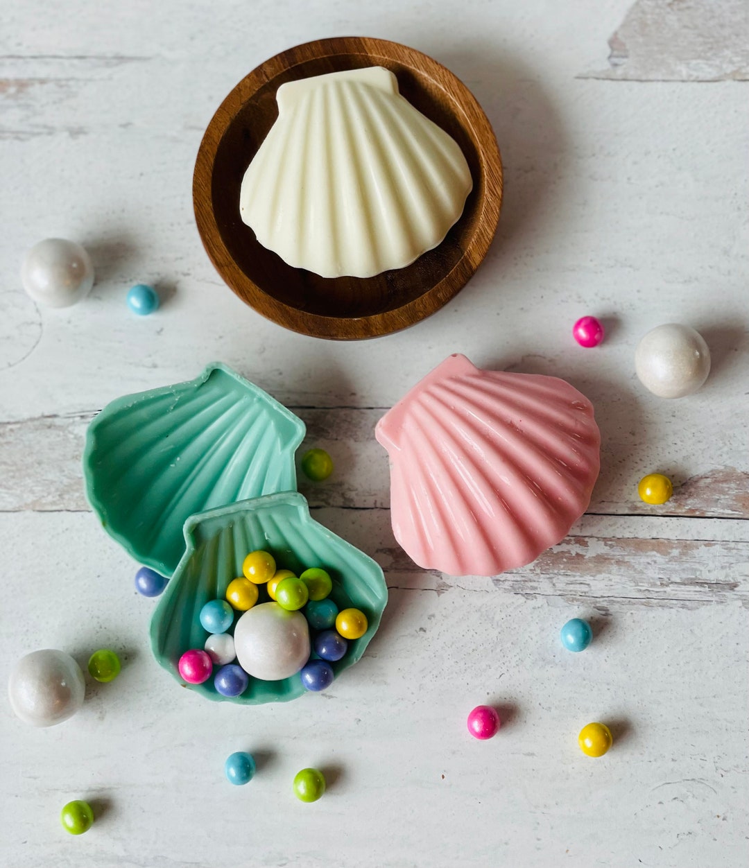 6 Chocolate Clam Shells, Mermaid Breakable, Mermaid Tail, Breakable ...