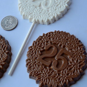 Number 25 Pops (12), Chocolate 25th Favors, 25 Birthday Favors, 25 ...