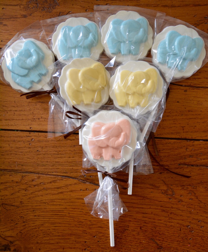 Chocolate Elephant Lollipops (12), Chocolate Baby Shower, Sprinkle ...
