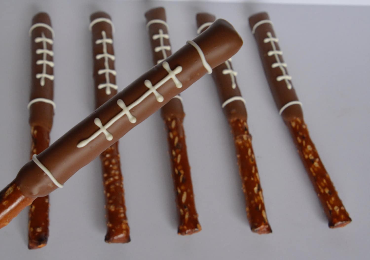 Chocolate Covered Football Pretzel (12), Chocolate Dipped Pretzel ...