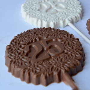 Number 25 Pops (12), Chocolate 25th Favors, 25 Birthday Favors, 25 ...