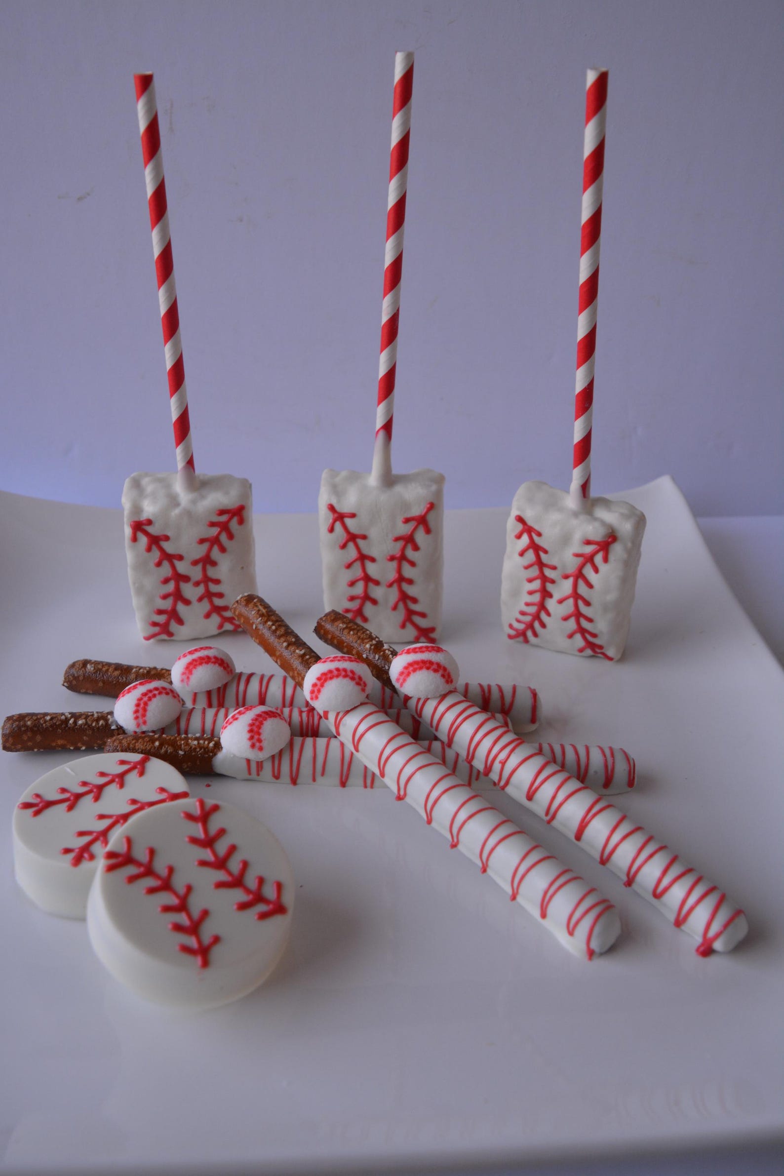 Baseball Themed Chocolate Covered Rice Crispie Treats - Etsy