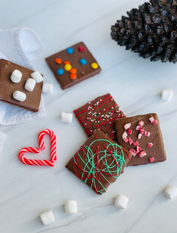 Box of 9 Chocolate Covered Graham Crackers Stocking Stuffer | Etsy
