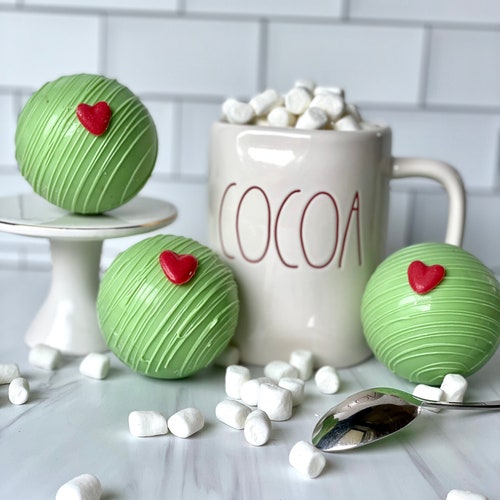 Set of 4 Large Hot Chocolate GREEN Bombs Chocolate Bombs - Etsy