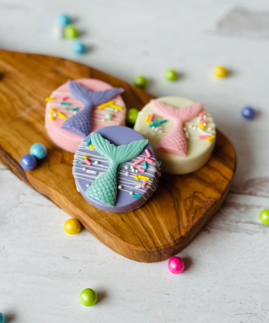 12 Mermaid Cookies, Chocolate, Under the Sea Party, Mermaid Birthday ...