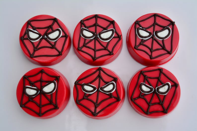 Spiderman Inspired Chocolate Covered Oreos 12 Spiderman - Etsy