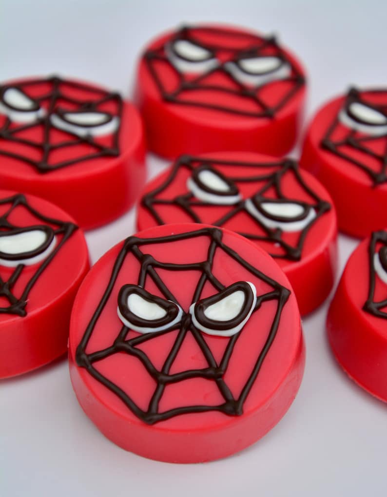 Spiderman Inspired Chocolate Covered Oreos (12), Spiderman Party ...