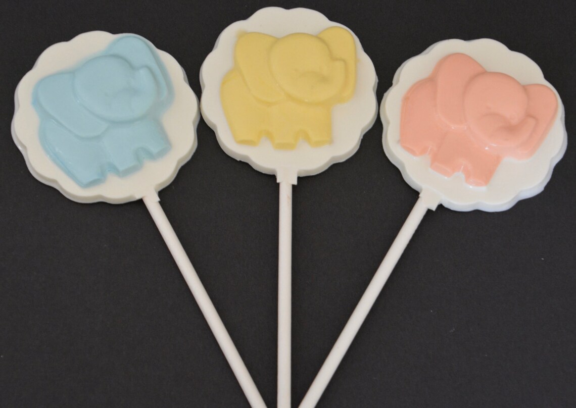 Chocolate Elephant Lollipops (12), Chocolate Baby Shower, Sprinkle ...