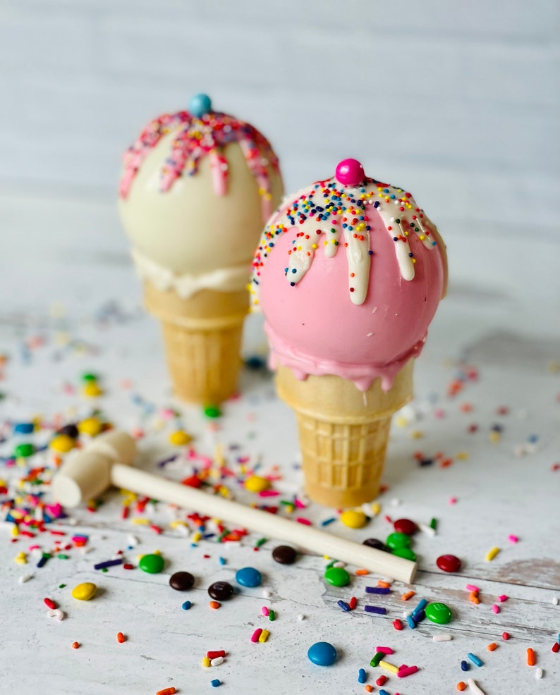 Set of 2 Chocolate Breakable Ice Cream Cones, Ice Cream Party, Ice ...