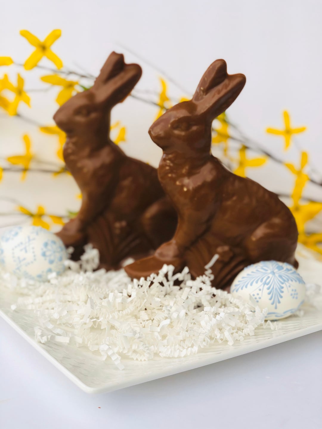 2 Solid Easter Bunny Chocolates, Easter Basket, Chocolate Bunny, Easter ...