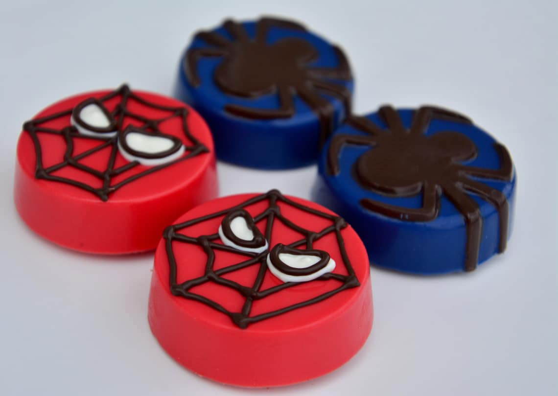 Spiderman Inspired Chocolate Covered Oreos 12 Spiderman - Etsy
