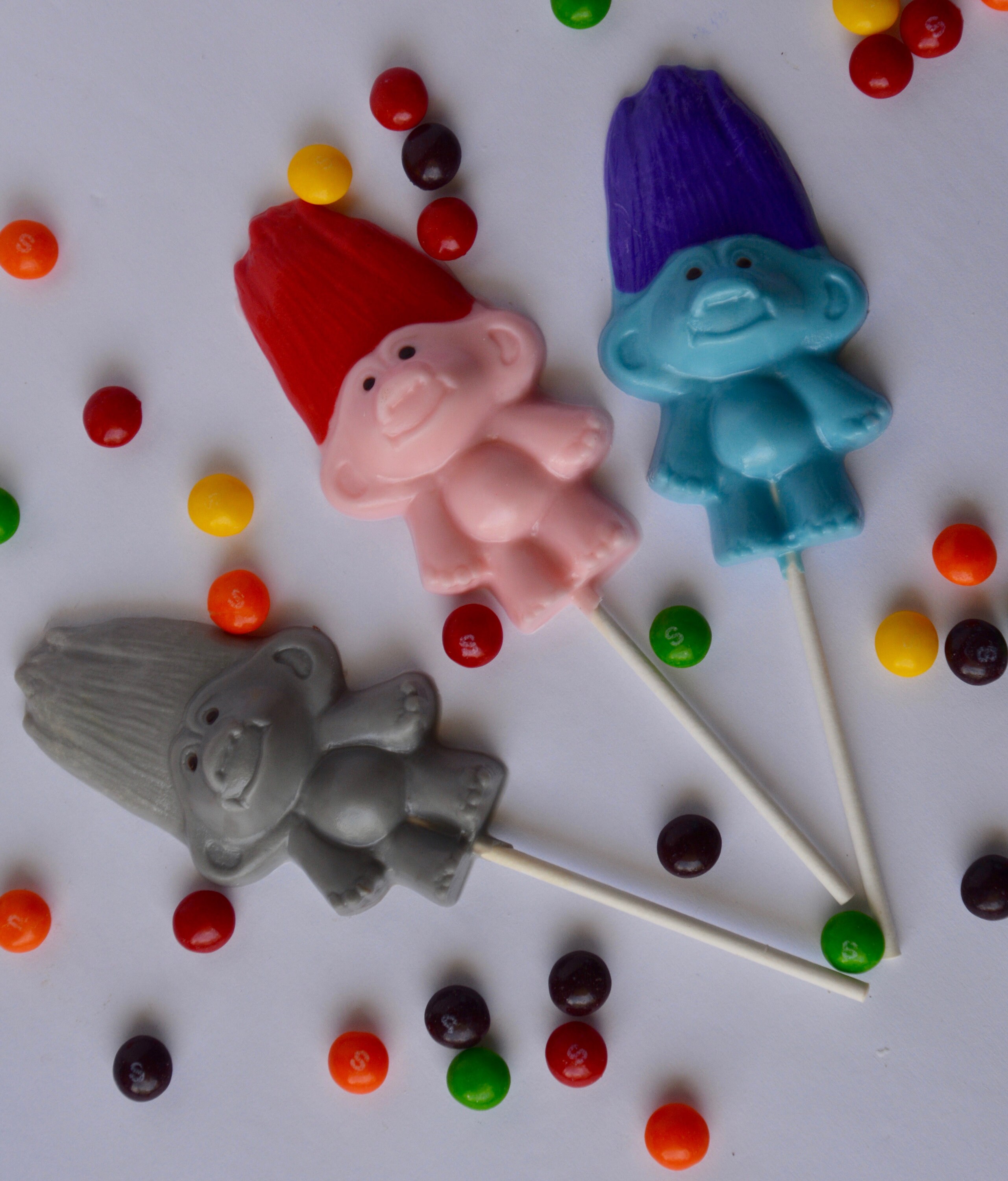 Chocolate Troll Lollipops 6 Gnome Lollipops Birthday Troll | Etsy