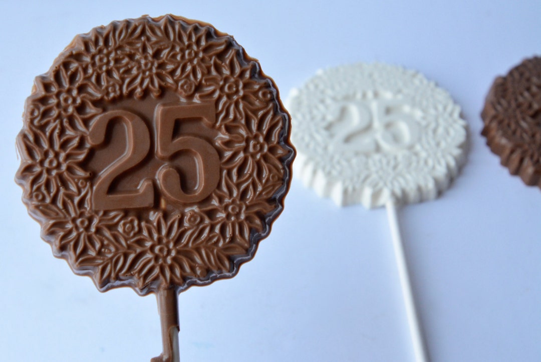 Number 25 Pops (12), Chocolate 25th Favors, 25 Birthday Favors, 25 ...