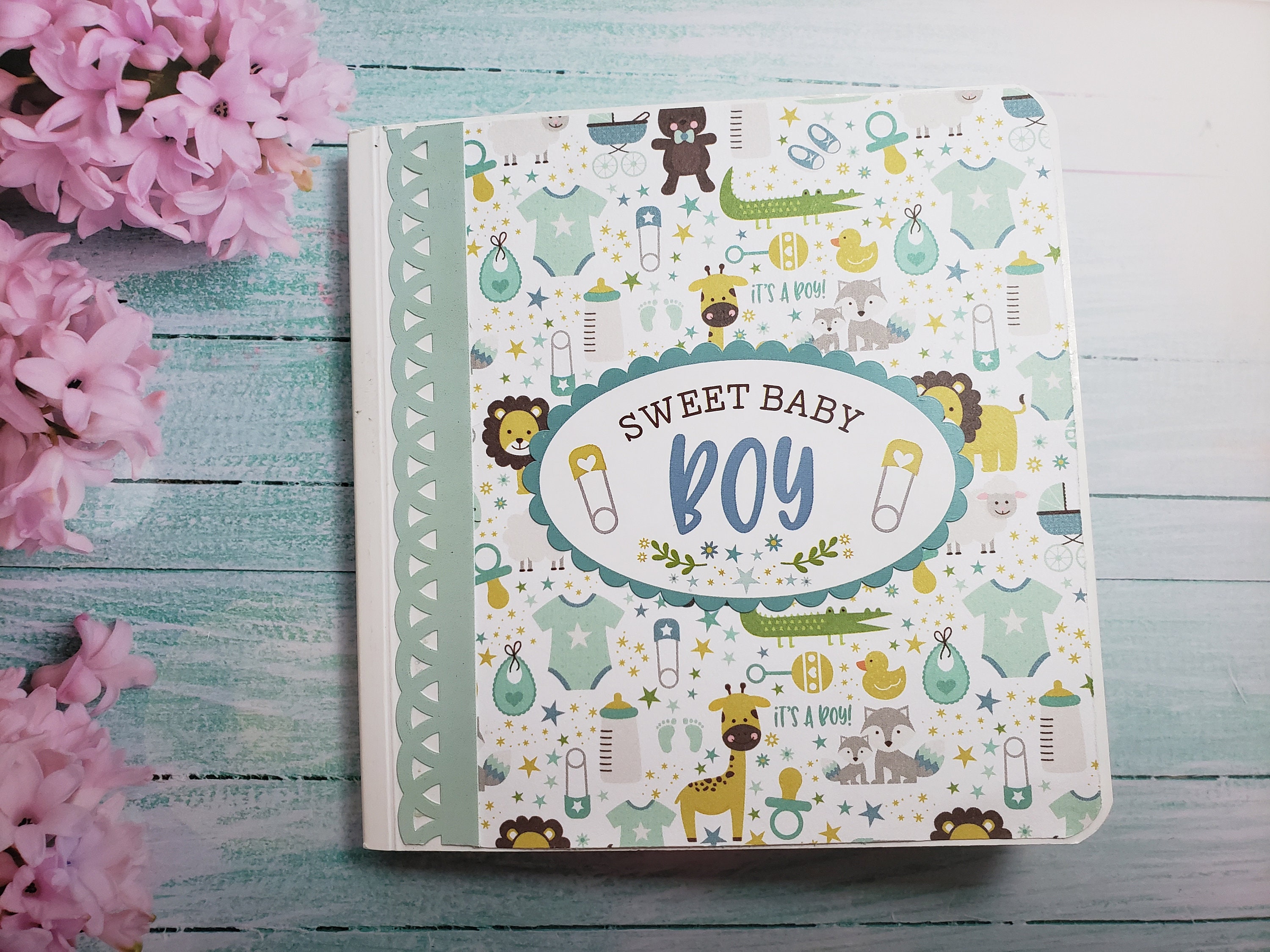 Baby Boy Mini Album, Baby Boy Scrapbook, Baby Brag Book, Chipboard 5x5 ...