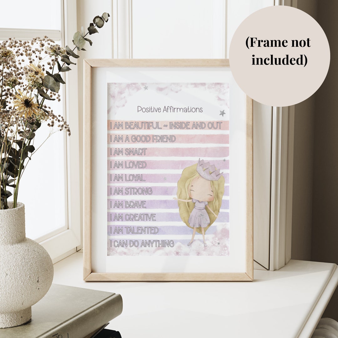 Princess Affirmations A4 Matte Print: Empowering Words for Your Inner ...