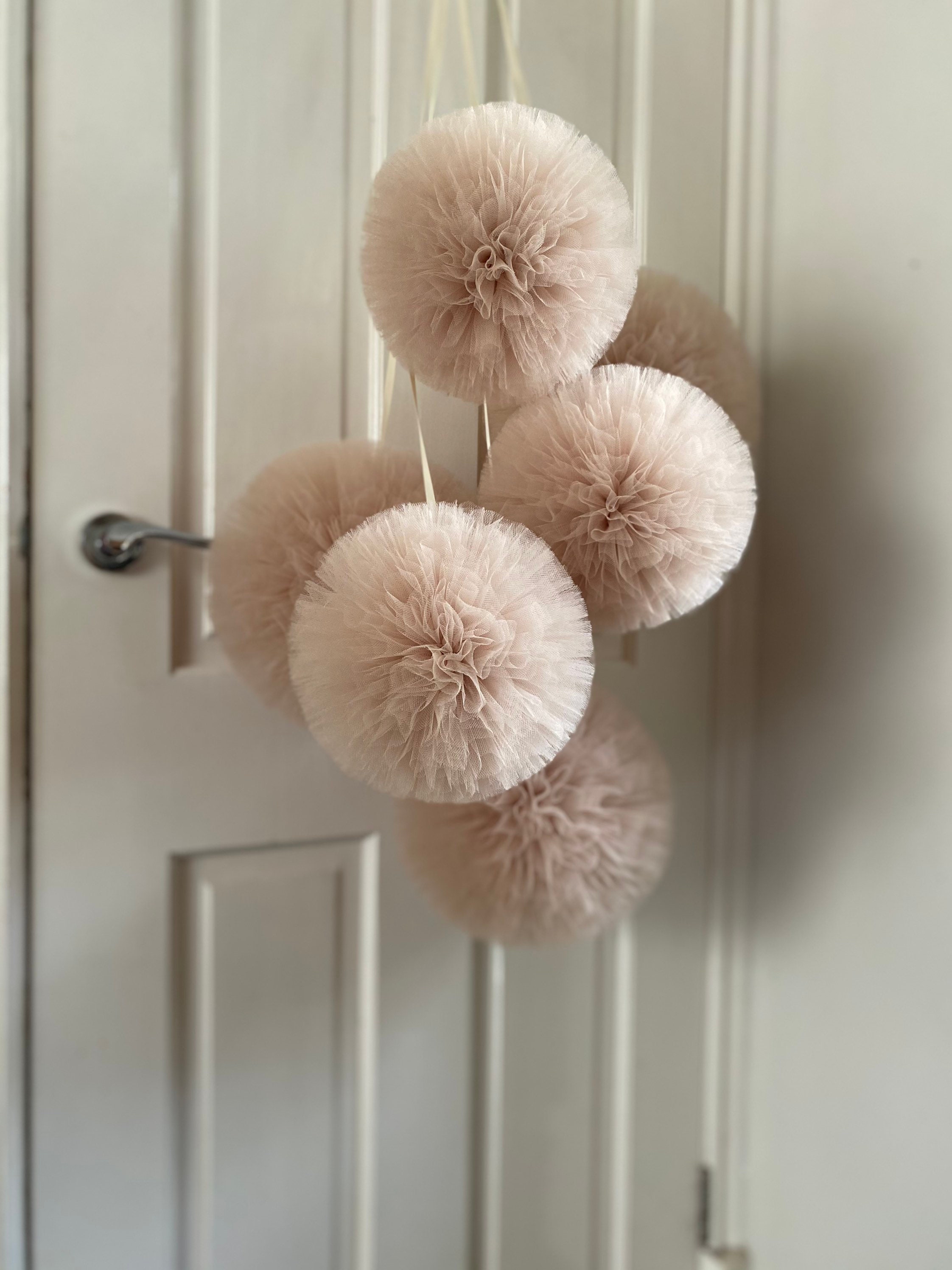 Large Pom Poms for A Gender Neutral Nursery Beige Nursery | Etsy UK