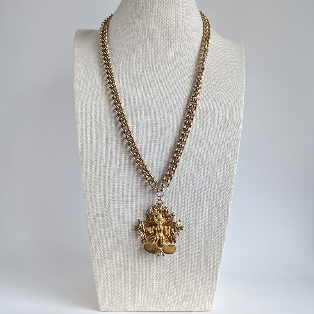 Nettie Rosenstein Warrior Pendant, Collectible Costume Jewelry, 27 ...