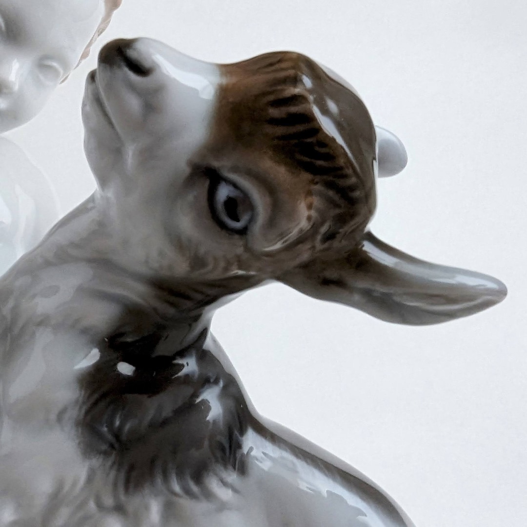 Rosenthal Porcelain Figurine: Boy & Baby Goat by Max Fritz, Goat and ...