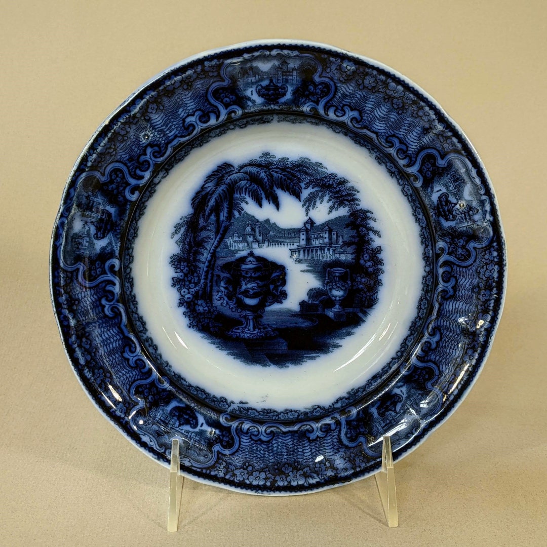 Antique FLOW BLUE Soup Bowl washington Vase - Etsy