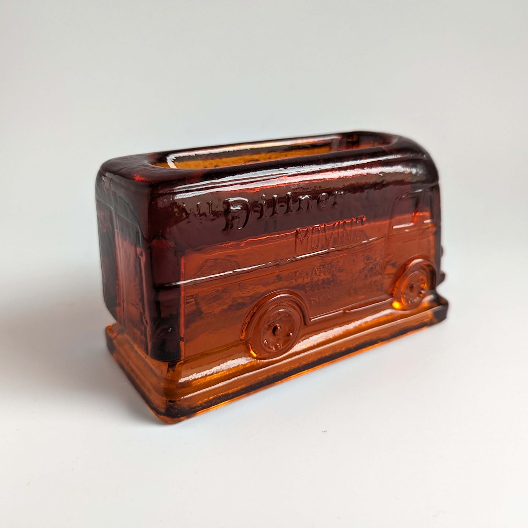 Vintage Amber Glass Paperweight, Dillner Moving and Transfer Pittsburg ...